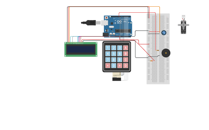 Circuit design Proyecto Cerradura Electronica - Tinkercad
