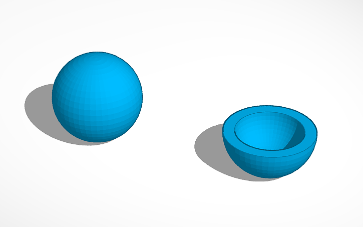 3D design Hollow Ball and Half-Ball - Tinkercad