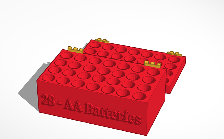 3d Design Aa Battery Holder Kit Holds 28 Tinkercad