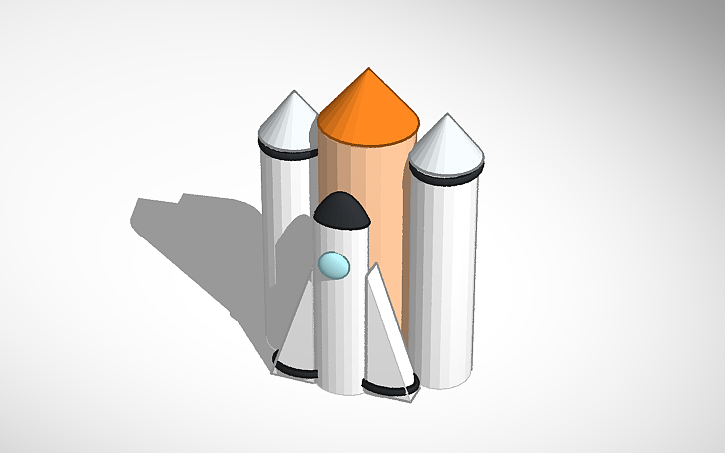 3D design rocket - Tinkercad