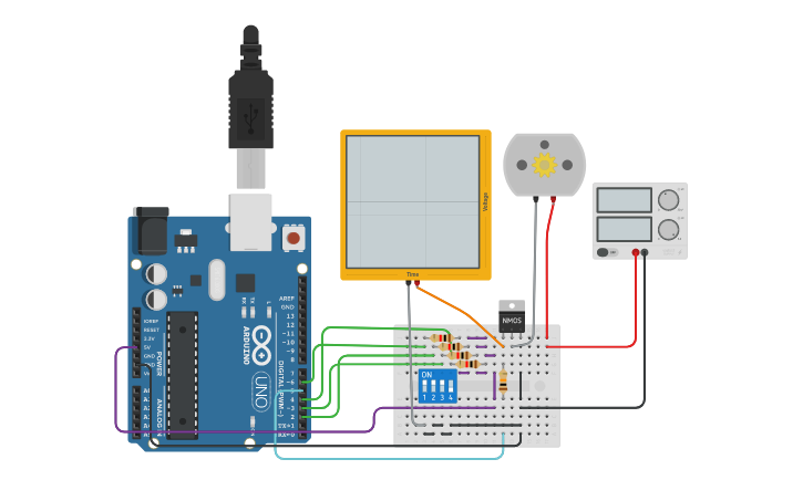 Circuit design Arduino - PWM - Tinkercad