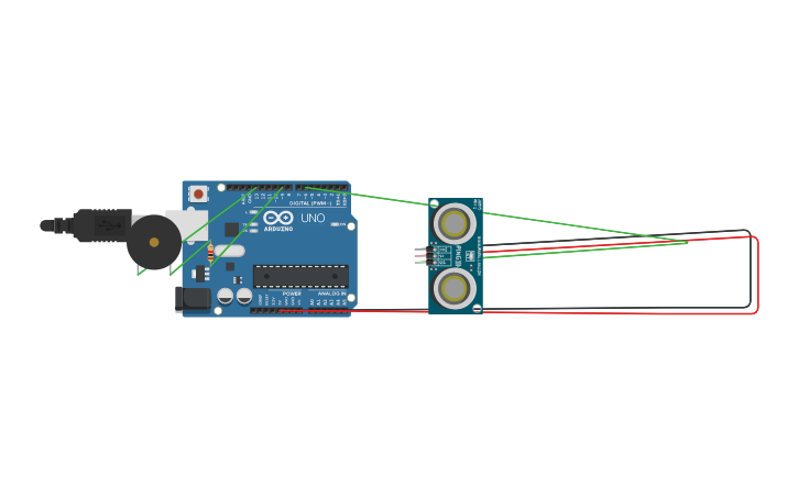 Circuit design Copy of Ultrasonic Sensor | Tinkercad