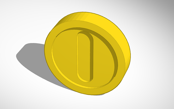 3D design Mario Coin - Tinkercad