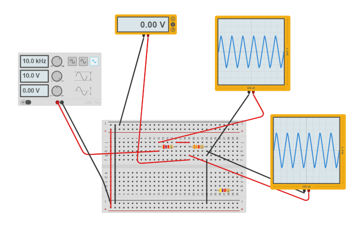 Circuit design Circuitos osciloscopio - Tinkercad