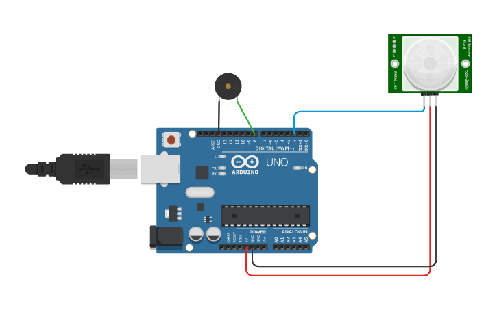 Circuit design sensor suara - Tinkercad