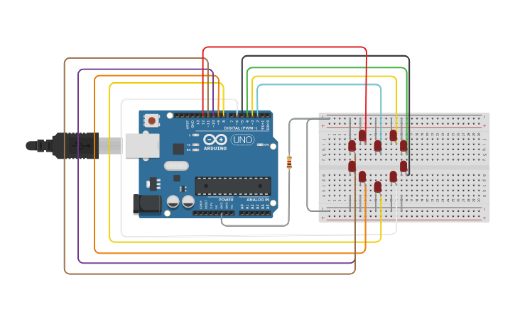 Circuit design CORAZON DE LEDS - Tinkercad