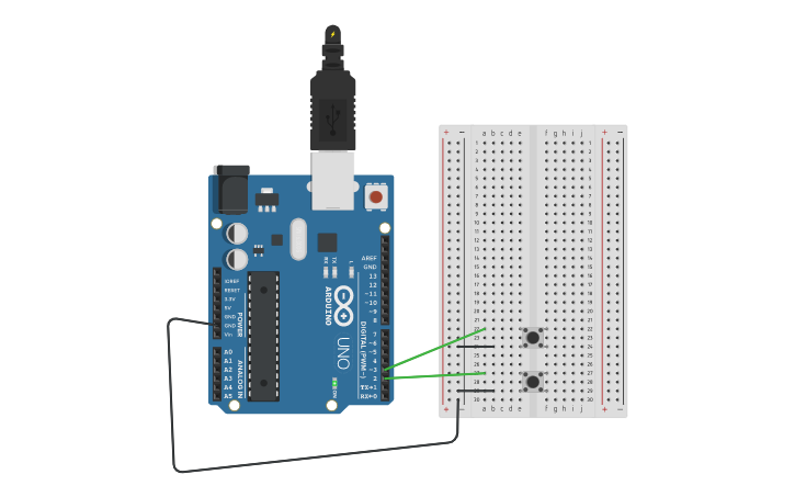 Circuit design Counting to 10 via Polling - Tinkercad