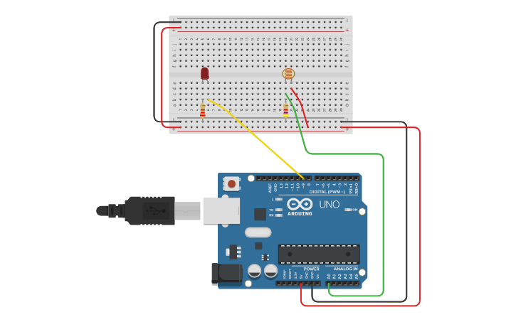 Circuit Design Photoresistor Analog Input Tinkercad