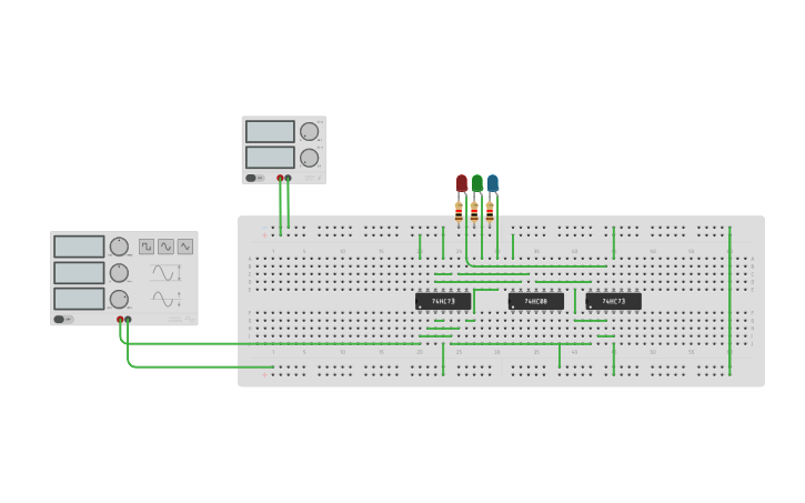 Circuit design Synchronous up counter - Tinkercad