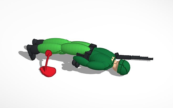 3D design US Army WW2 Soldier-Wounded - Tinkercad
