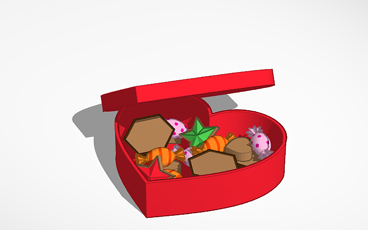 3D design Heart Shaped Candy Box - Tinkercad