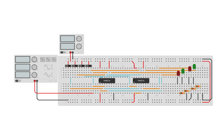 Circuit design Parallel In Parallel Out - Tinkercad