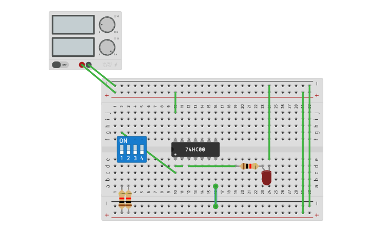Circuit design Table 1-A - Tinkercad