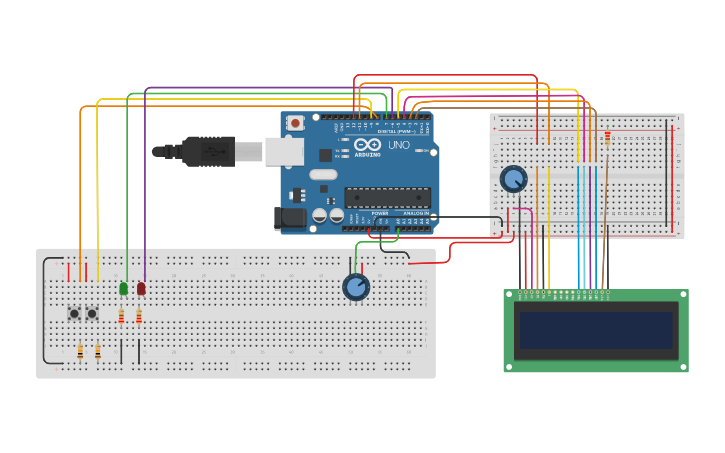 Circuit design Display LCD - Tinkercad