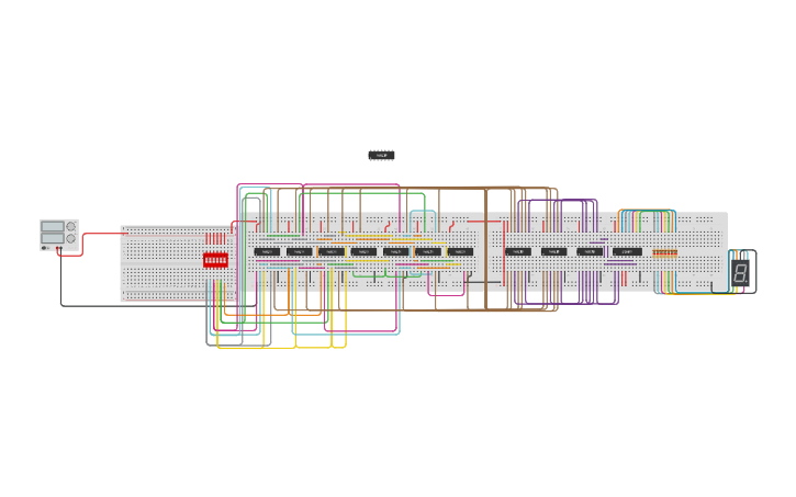 Circuit design Esquema de votação - Tinkercad
