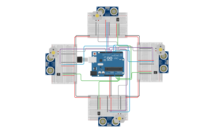 Circuit Design 360 Degree Hot Body Detection With Motors Tinkercad