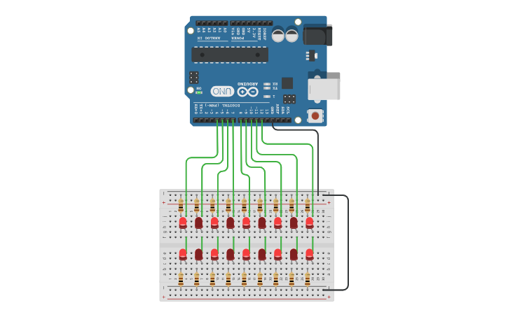 Circuit design LED Pattern - Tinkercad