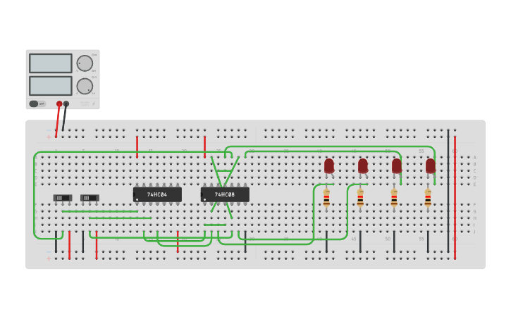 Circuit design 2:4 DECODER - Tinkercad