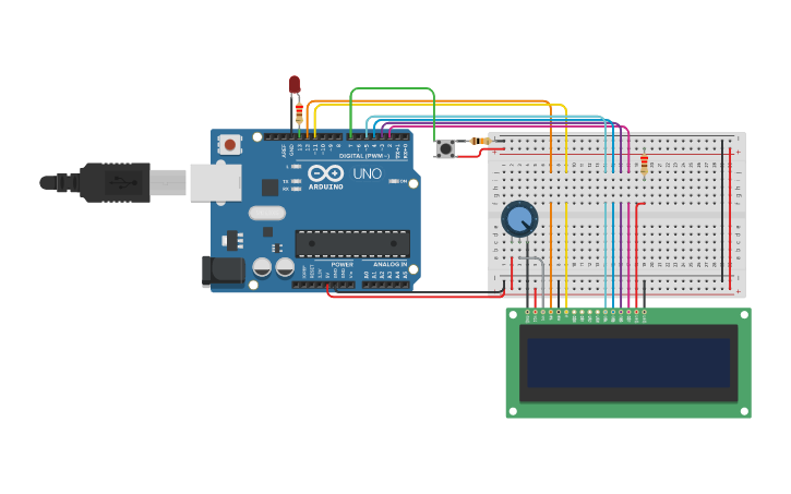 Circuit design LCD - Tinkercad
