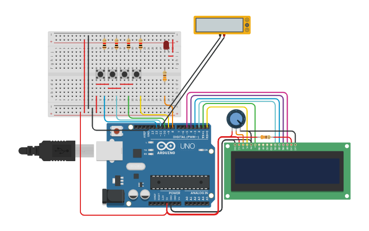 Circuit design 5 lcd | Tinkercad