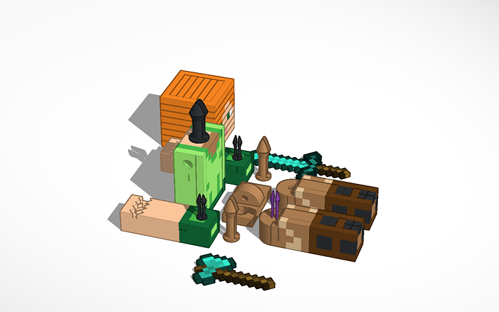 3D design MineCraft Dude Put Together ,printable, Moveable Joints ...