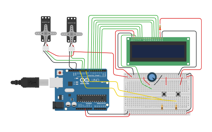 Circuit design PROJECT COFFEE MACHINE - Tinkercad