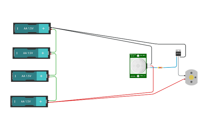 Circuit design Motor + Pir without Arduino - Tinkercad
