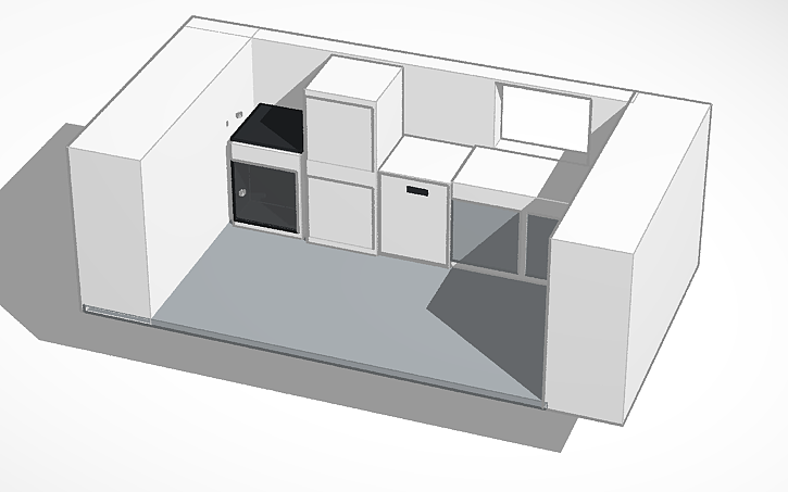 3D design Fully functional kitchen | Tinkercad