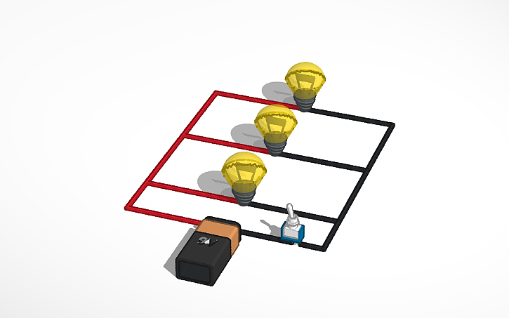 3D design 3D Parallel circuit - Tinkercad