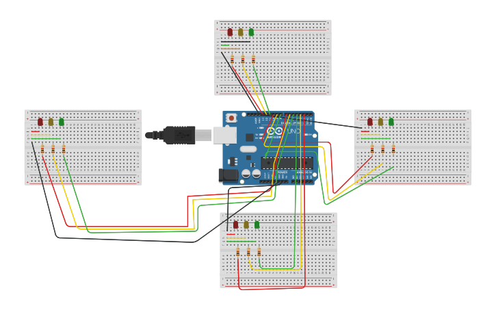 Circuit design 17B91A0566 Traffic controller system in a four way ...