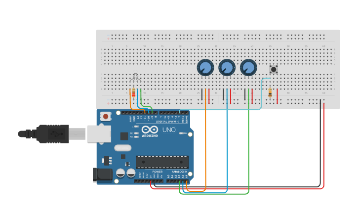 Circuit design RGB LED Control | Tinkercad