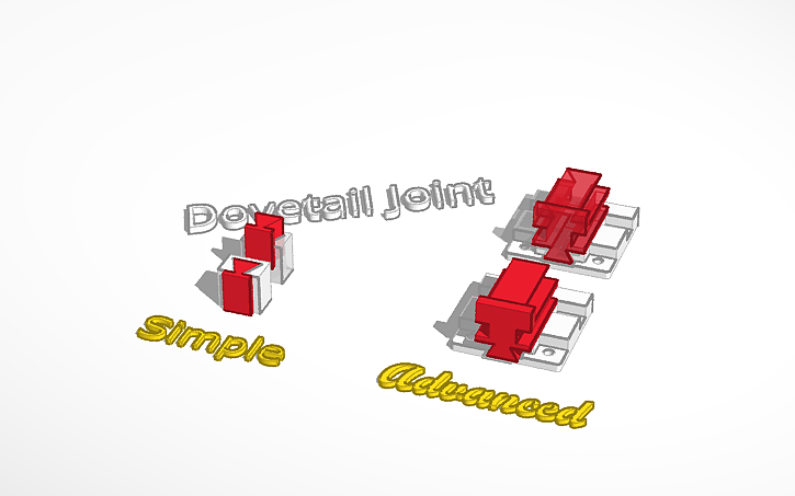 3D design Dovetail Example - Tinkercad