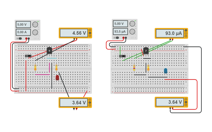 Circuit design TRANSISTOR NPN & PNP - Tinkercad Circuit design TRANSISTOR NPN & PNP - Tinkercad