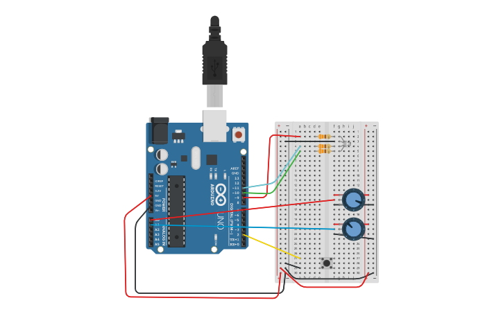 Circuit design RGB Joystick Project - Tinkercad