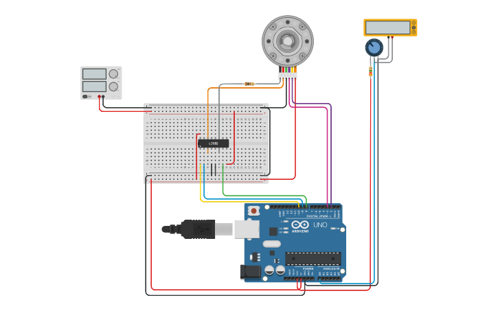 Circuit design DC Motor PID Control - Tinkercad