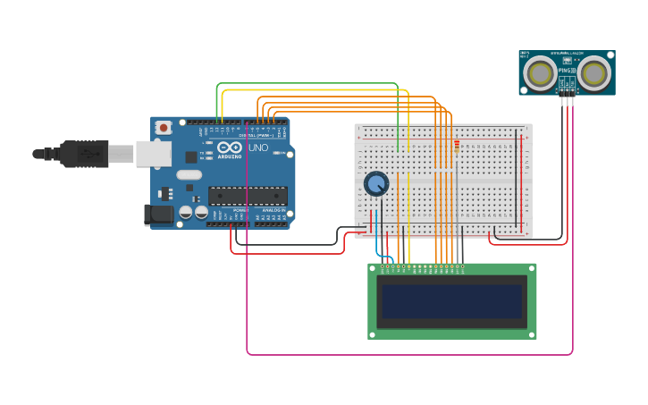 Circuit design วัดค่าส่วนสูง - Tinkercad