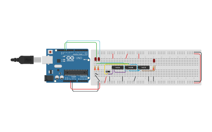 Circuit design Multiplexor de 2 bits - Tinkercad