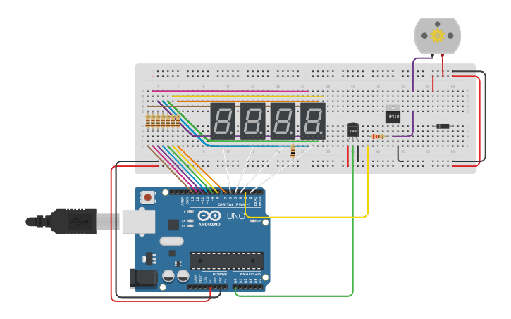 Circuit design Projeto Arduíno - Tinkercad