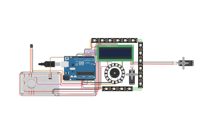 Circuit design ARAO - FIRE ALARM SYSTEM - CPE ELEC 1 - EXER 4 | Tinkercad