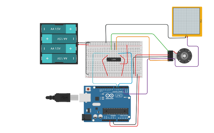 Circuit design Encoder Interrupt Speed Calculation - Tinkercad Circuit design Encoder Interrupt Speed Calculation - Tinkercad