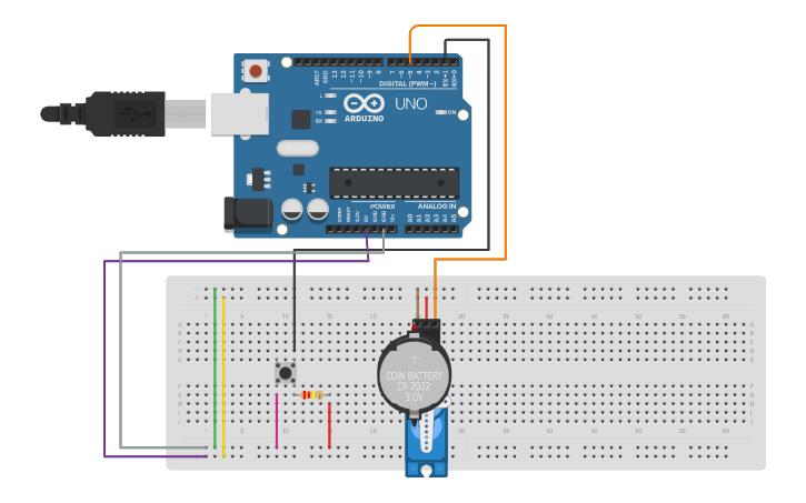 Circuit design Servo Mototr | Tinkercad