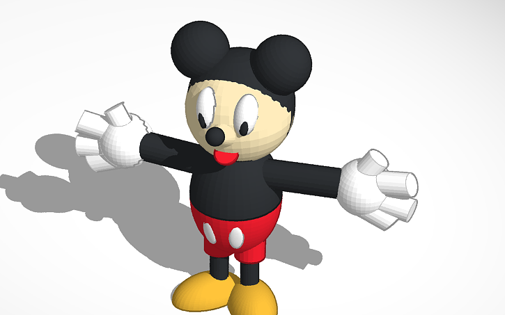 3D design Mickey Mouse - Tinkercad