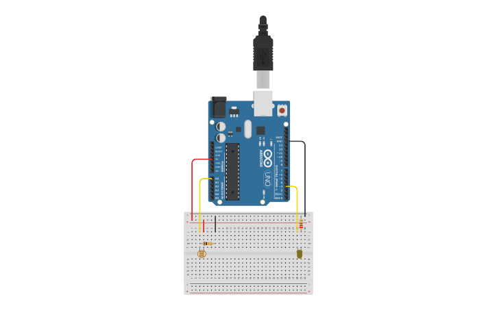 Circuit design 40 - LDR / Commande : constrain | Tinkercad
