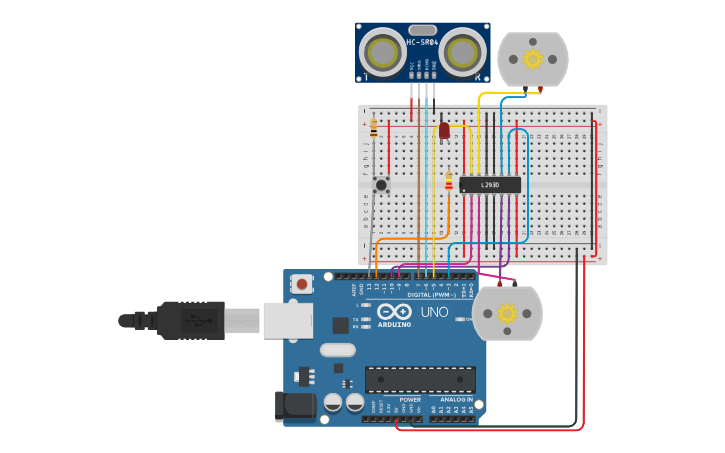Circuit design dectetor de cercania - Tinkercad