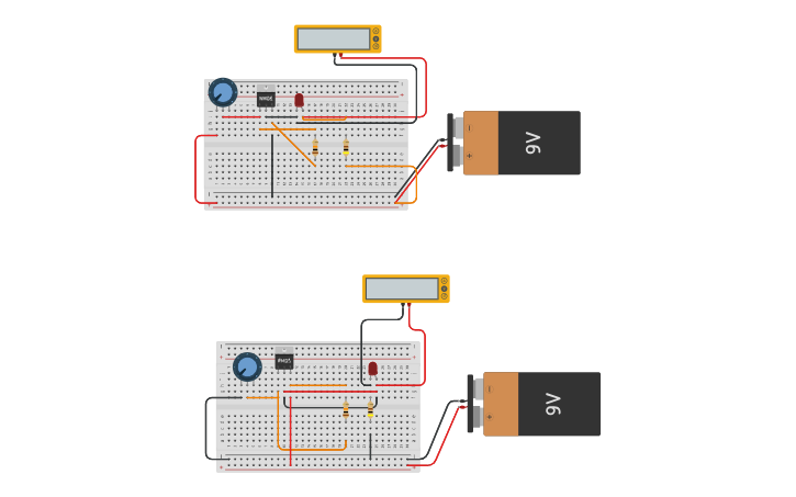 Circuit design N-Channel MOSFET and P-Channel MOSFET - Tinkercad