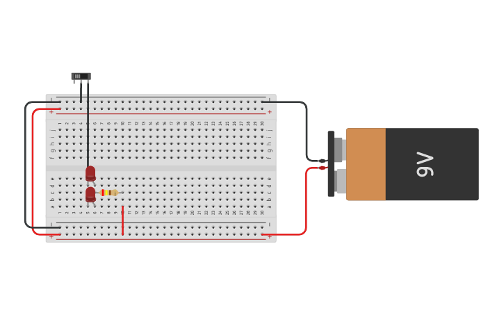 Circuit design LED em paralelo - Tinkercad