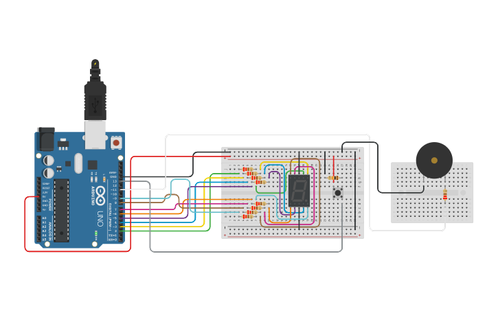 Circuit design sete segmentos | Tinkercad Circuit design sete segmentos | Tinkercad