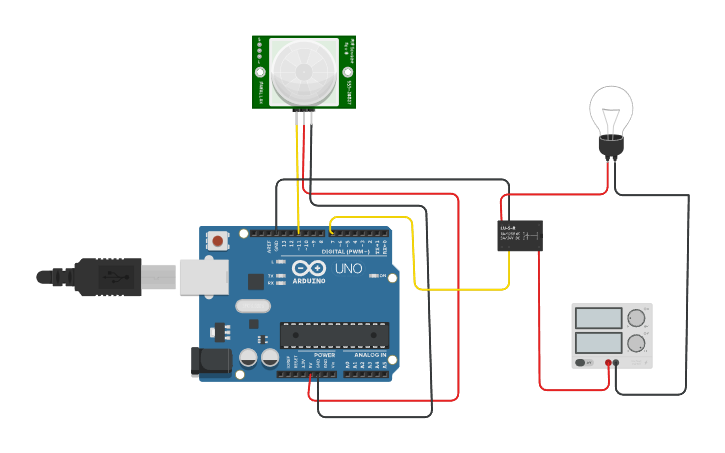 Circuit Design S Bhuvanasri Subramani Automate Light With Pir Sensor Tinkercad