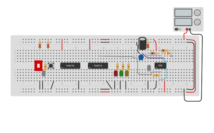 Circuit design 3 bit shift reg-edit for students | Tinkercad