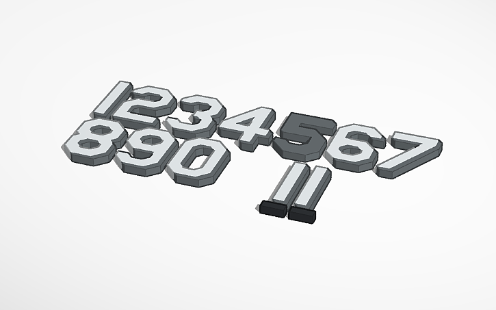 3D design Font Pack 1 "Naval Numbering" - Tinkercad